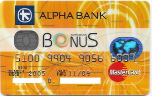 Bank Card: ALPHA BANK BONUS MasterCard (ALPHA BANK, GreeceCol:GR-MC-0349