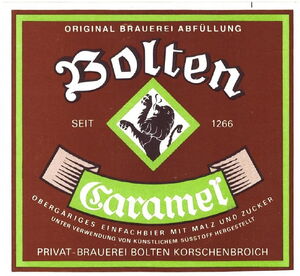 Drink Label: Bolten Caramel (Privatbrauerei Bolten, Germany, Federal ...