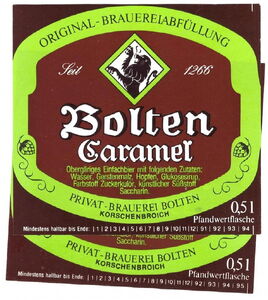 Drink Label: Bolten Caramel (Privatbrauerei Bolten, Germany, Federal ...