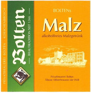 Drink Label: Boltens Malz (Privatbrauerei Bolten, Germany, Federal ...