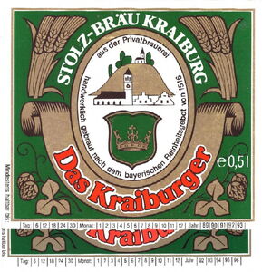 Drink Label: Stolz Bräu Das Kraiburger (Stolz Bräu Kraiburg, Germany ...