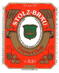 Drink Label: Stolz Bräu Export Hell (Stolz Bräu Kraiburg, Germany ...