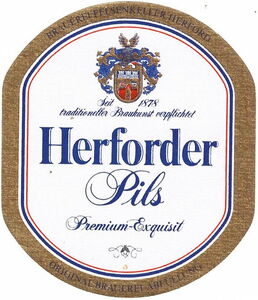 Drink Label: Herforder Pils (Herforder Brauerei GmbH & Co. KG, Germany, Federal RepublicCol:DE ...