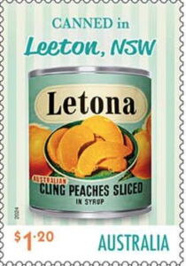 Stamp: Letona Peaches, Leeton, New South Wales (Australia(Classic Fruit ...