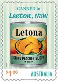 Stamp: Letona Peaches, Leeton, New South Wales (Australia(Classic Fruit ...