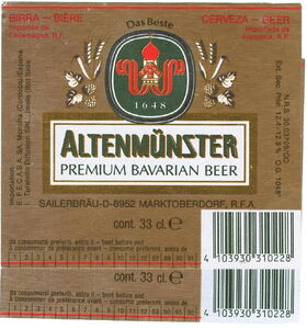 Drink Label: Altenmünster Premium Bavarian Beer (Sailerbräu ...