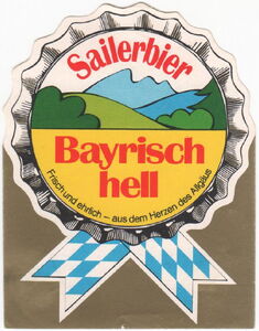 Drink Label: Sailerbier Bayrisch hell (Sailerbräu Marktoberdorf ...