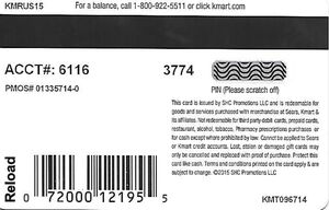 Gift Card: Merchandise Return Card (Kmart, United States of America ...