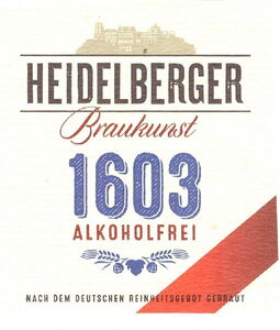Drink Label: Heidelberger Alkoholfrei 1603 (Schlossquellbrauerei ...