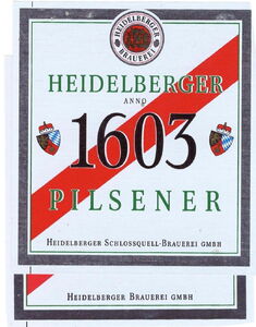 Drink Label: Heidelberger Pilsener 1603 (Schlossquellbrauerei ...
