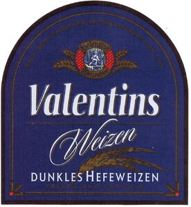 Drink Label: Valentins Weizen dunkles Hefeweizen (Schlossquellbrauerei ...