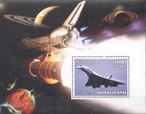 Stamp: Concorde and Space Shuttle (Somaliland: Illegal Stamps(Concorde ...