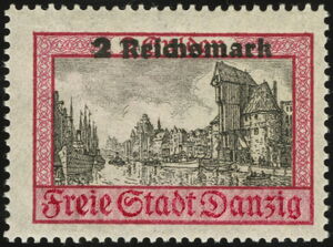 Stamp: Stamps of Danzig surch Deutsches Reich and new values. (German ...