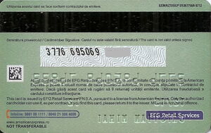 Bank Card: American Express Euroline RO (Eurobank EFG, RomaniaCol:RO-AE ...
