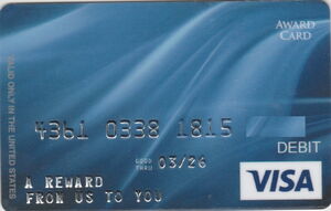 Bank Card: Award Card (Stride Bank, United States of AmericaCol:US-VI ...