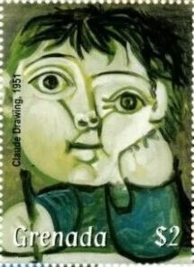 Stamp: 'Claude Drawing', 1951 (Grenada(30th Death Anniversary of Pablo ...