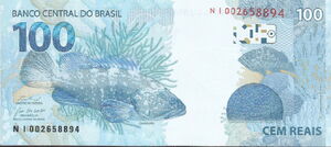 Banknote: 100 Reais (Brazil(2003-2022 República Federativa do Brasil ...