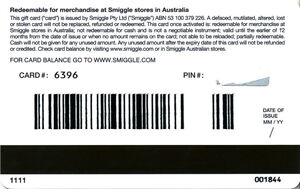 Gift Card: Symbols green (Smiggle, Australia(Smiggle) Col:AU-smiggle ...