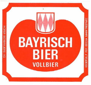 Drink Label: Bayrisch Bier Vollbier (Hofer Bierbrauerei, Germany ...
