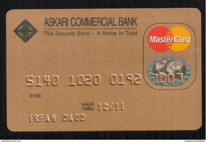 Bank Card: Askari Mastercard (Askari Bank, PakistanCol:PK-MC-0057