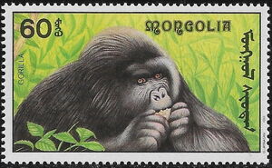 Briefmarke: Western Gorilla (Gorilla gorilla) (Mongolei(Afrikanische ...
