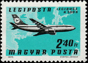Stamp: Airbus Industrie A300B4 (Lufthansa) over Northwest Europe ...