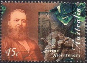 Stamp: George Peppin Jr (Merino Sheep Breeder) (Australia(Bicentenary ...