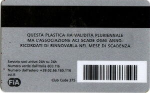 Functional Card: ACI-Sistema - Silver BAckground (Car Assistance and ...