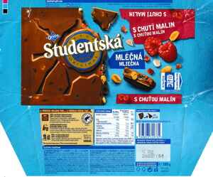 Envoltorio de chocolate: Orion Studentska Milk Peanuts Raspberry ...