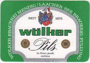 Flaschenetikett: Wolker Pils (Vulkan Brauerei GmbH & Co. KG, Deutschland, BundesrepublikCol:DE ...