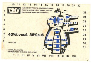 Etikett: Tavený sýr (Průmysl mléčné výživy, k. p., Tschechoslowakei ...