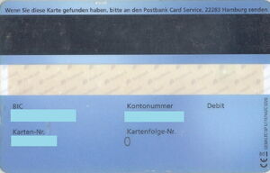 Bank Card: Postbank (Postbank, Germany, Federal RepublicCol:DE-VP-0044 💳