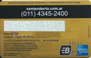 Bank Card: Gold (Banco Santander Rio, ArgentinaCol:AR-AE-0039
