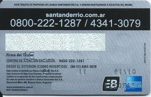 Bank Card: Platinum (Banco Santander Rio, ArgentinaCol:AR-AE-0040