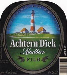 Drink Label: Achtern Diek Landbier Pils (Dithmarscher Privatbrauerei ...