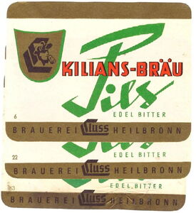 Drink Label: Cluss Kilians-Bräu Pils (Brauerei Cluss Heilbronn, Germany ...