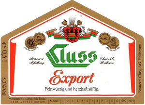 Drink Label: Cluss Export (Brauerei Cluss Heilbronn, Germany, Federal ...