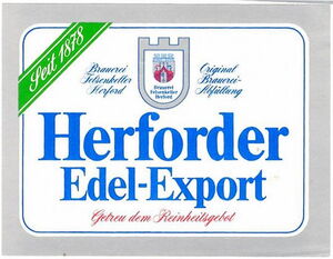 Drink Label: Herforder Edel-Export (Herforder Brauerei GmbH & Co. KG, Germany, Federal ...