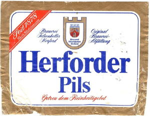 Drink Label: Herforder Pils (Herforder Brauerei GmbH & Co. KG, Germany ...