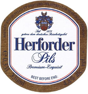 Drink Label: Herforder Pils (Herforder Brauerei GmbH & Co. KG, Germany, Federal RepublicCol:DE ...
