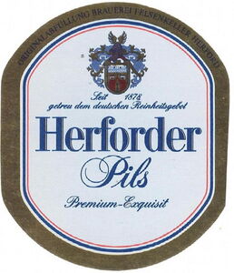 Drink Label: Herforder Pils (Herforder Brauerei GmbH & Co. KG, Germany ...