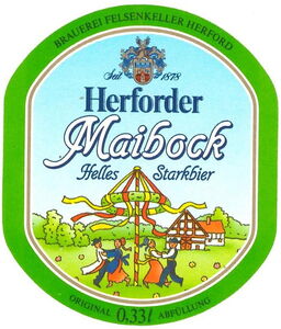 Drink Label: Herforder Maibock (Herforder Brauerei GmbH & Co. KG, Germany, Federal RepublicCol ...
