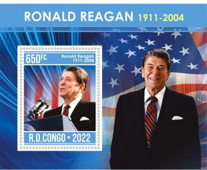 Timbre: Great People Ronald Reagan (Congo, République Démocratique ...