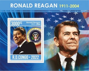 Stamp: Great People Ronald Reagan (Congo, Dem. Rep. (Kinshasa): Illegal ...