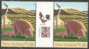Stamp: Domestic Pig (Sus scrofa domestica) - Gutter Pair (New Zealand ...
