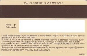 Bank Card: Cai (CAI - Caja de Ahorros de la Inmaculada, SpainCol:ES-T6 ...