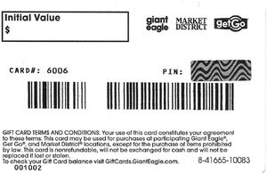 Gift Card: Giant Eagle / Market District / GetGo (Giant Eagle, United ...