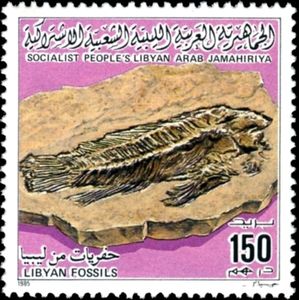 Stamp: Fish (Libya) (Fossils) Mi:LY 1479,Sn:LY 1246,Yt:LY 1484,Sg:LY 1647