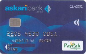 Bank Card: Askari Classic (Askari Bank, PakistanCol:PK-GM-0040