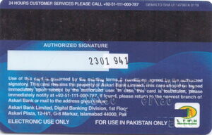 Bank Card: Askari Classic (Askari Bank, PakistanCol:PK-GM-0040
